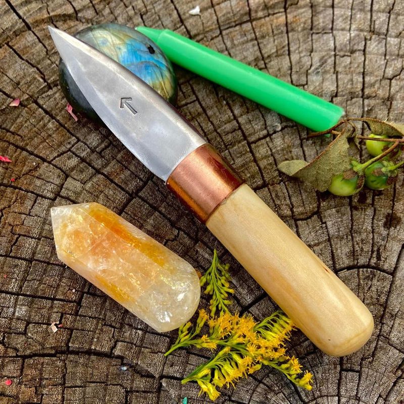 Cunning Craft Runic Iron Athame with Maple Handle - Tir