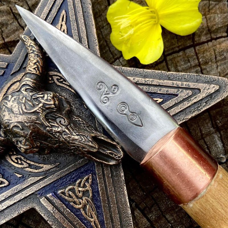 Cunning Craft Iron Athame Spiral Goddess with Birch Handle