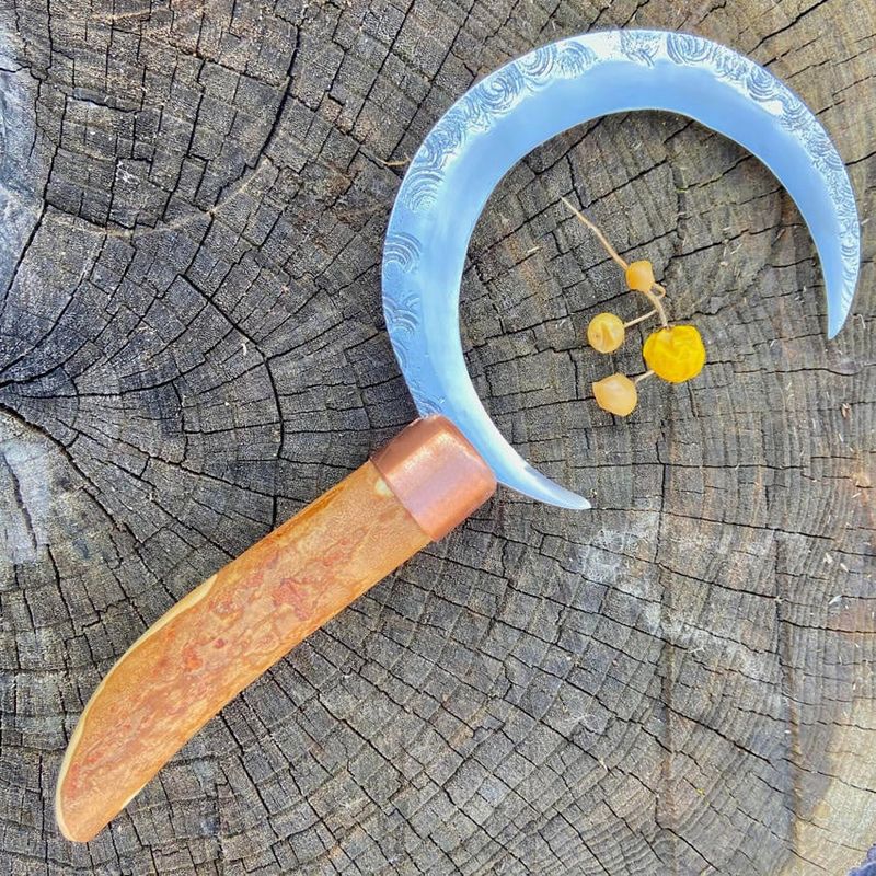 Crescent Moon Boline With Birch Handle