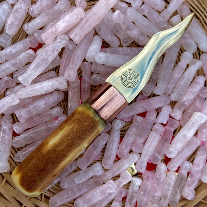 Hecate Flame Athame English Graveyard Yew with Triskelion