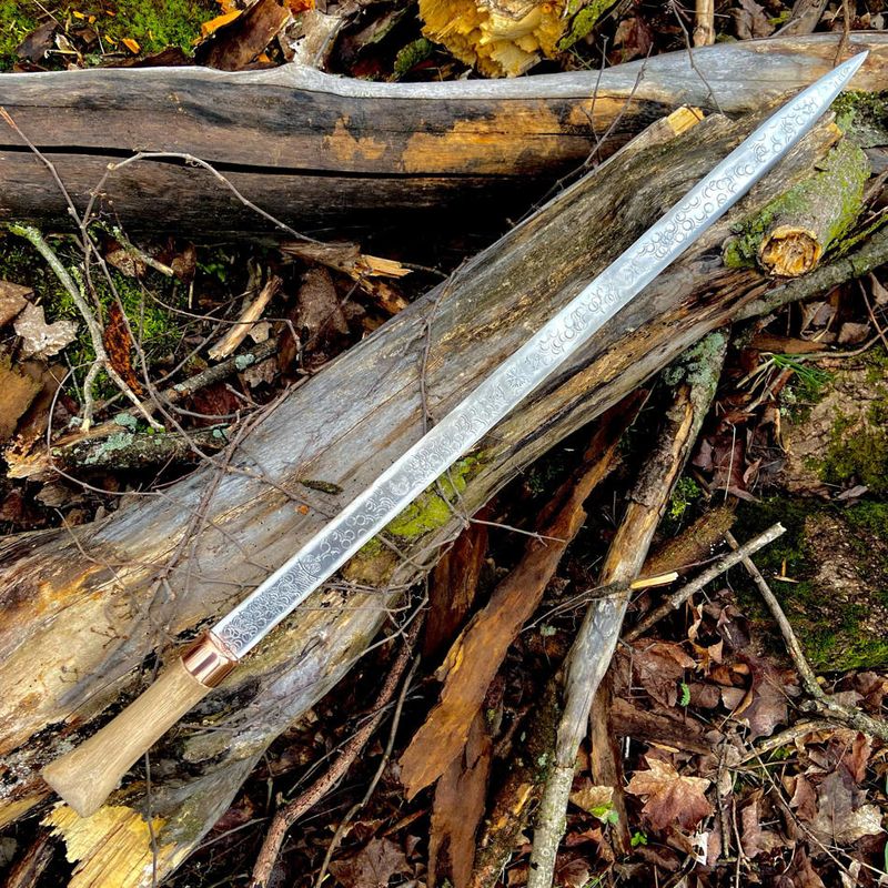 Luna Ignis Norse Themed Sword With Red Oak Handle Tyrfing