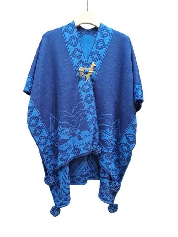 Blue Ruana Cloak