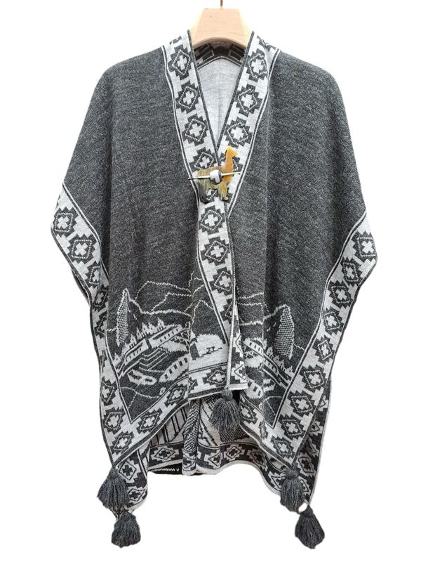Grey Ruana Cloak