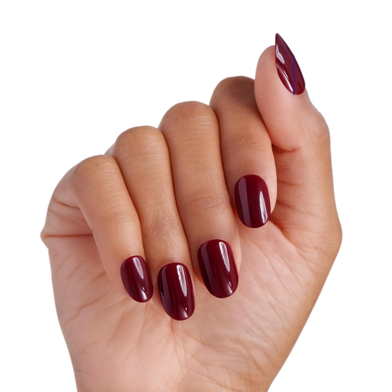 SELF ADHESIVE PRESS ON NAILS – BURGUNDY SHINE- SHORT OVAL – Store – Sparkly Expressions Jewelry ...