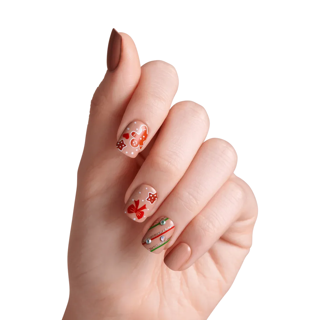 SELF ADHESIVE PRESS ON NAILS – MISTLETOE MOMENT -SQUARED OVAL – Store – Sparkly Expressions ...