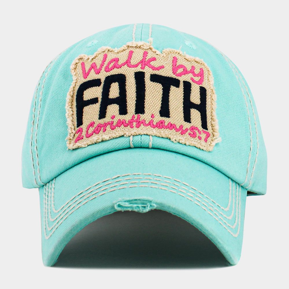 WALK BY FAITH Vintage Baseball Cap – TURQUOISE – Store – Sparkly ...
