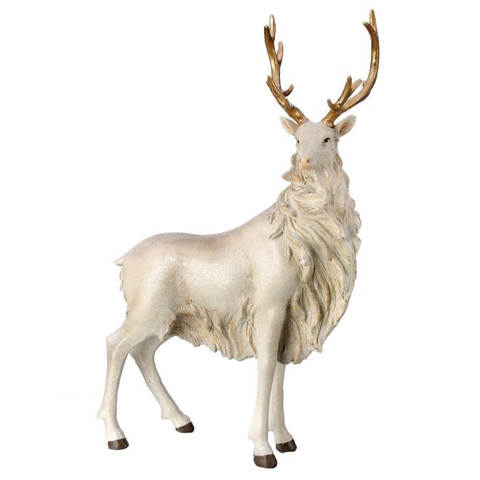Figurine, 19" Cream/Champagne Frost Standing Elk
