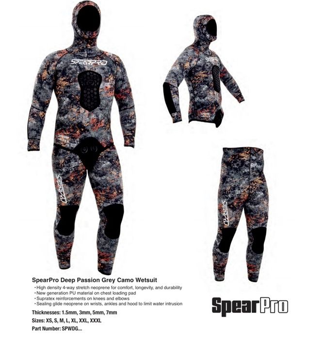 Spear Pro DEEP GREY Wetsuit MED