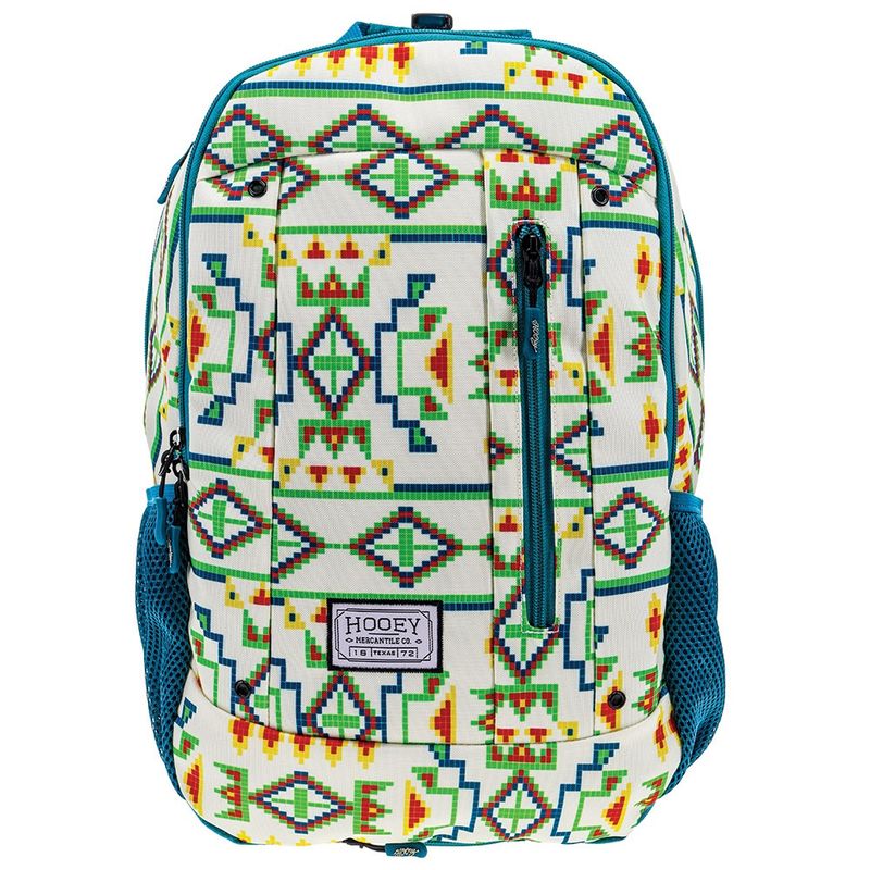Hooey Rockstar Backpack Cream/Pink Pattern Body W/Turquoise