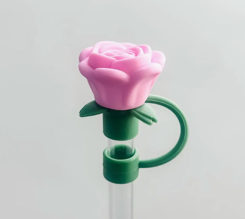 Pink Rose Straw Cover