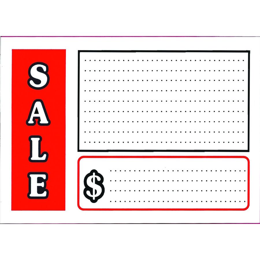 7" X 11" Sale Sign Card 25/Pack | Store | DP Industries