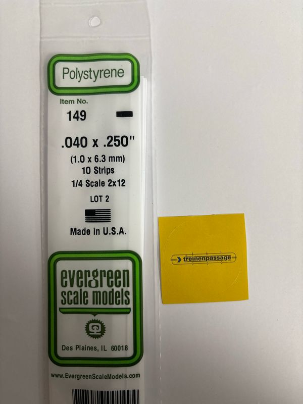 Evergreen 149 - Strip - L.355mm - 1x6.4