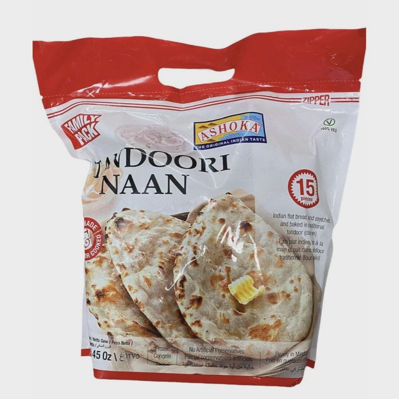 Ashoka Frozen - Tandoori Naan Plain (Family Pack) 15Pcs