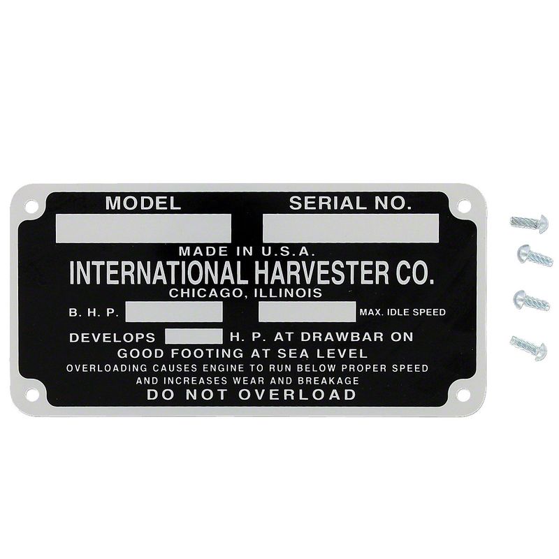 Serial Number Tag w/ Rivets