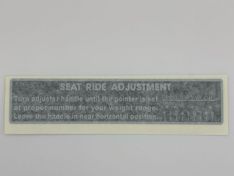 Seat Ride Adjustment Decal-black