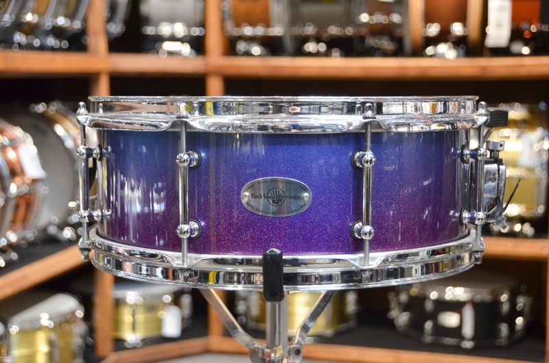 USED Black Swamp 5x14 Solid Maple Snare Drum w/ Rerings - "Purple/Blue ...