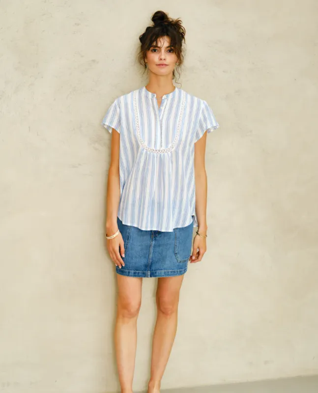 MABE FREYA TOP BLUE STRIPE
