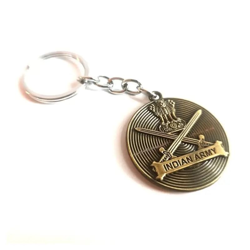 Round Indian Army Metal Keyring