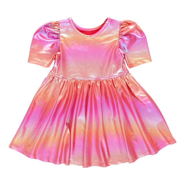 Girls Laurie Dress Rainbow Pink Lame