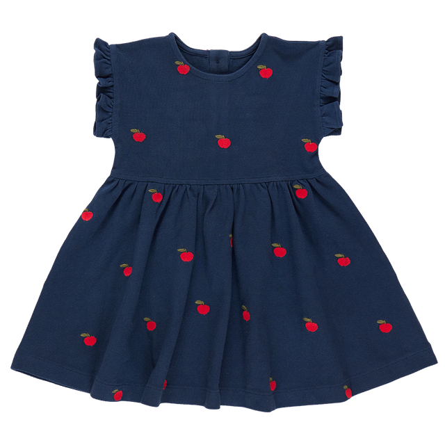 Adaline Dress Apples Emb Ruffle