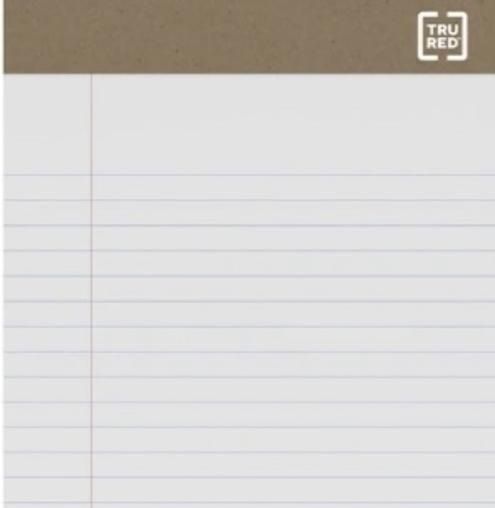 Tru Red Lined Writing Pad
