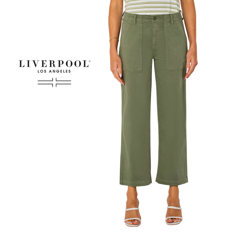 Liverpool | Cargo Crop Wide Leg Pants