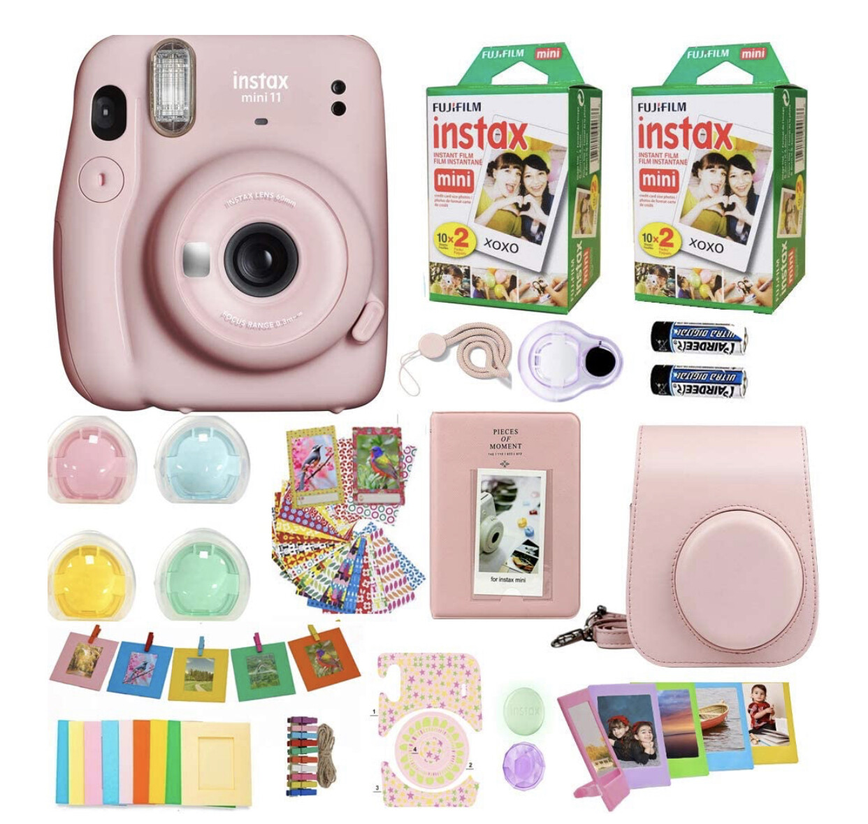Fujifilm Instax Mini 11 Camara Instantánea con kit de accesorios, rosada