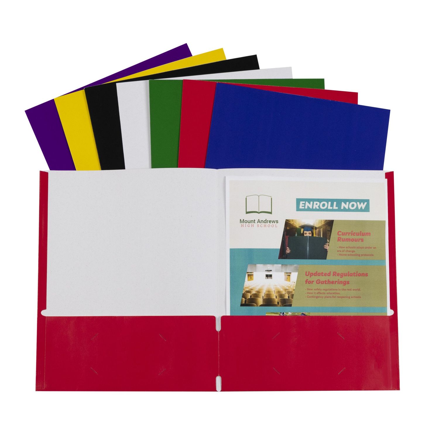 Two-Pocket Paper Portfolios, Assorted, 1/EA - Store - Tools 4 Teaching