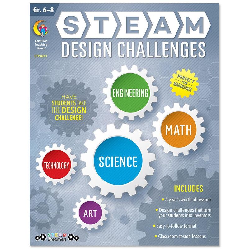 8213 STEAM Design Challenges Resource Book, Gr. 6-8