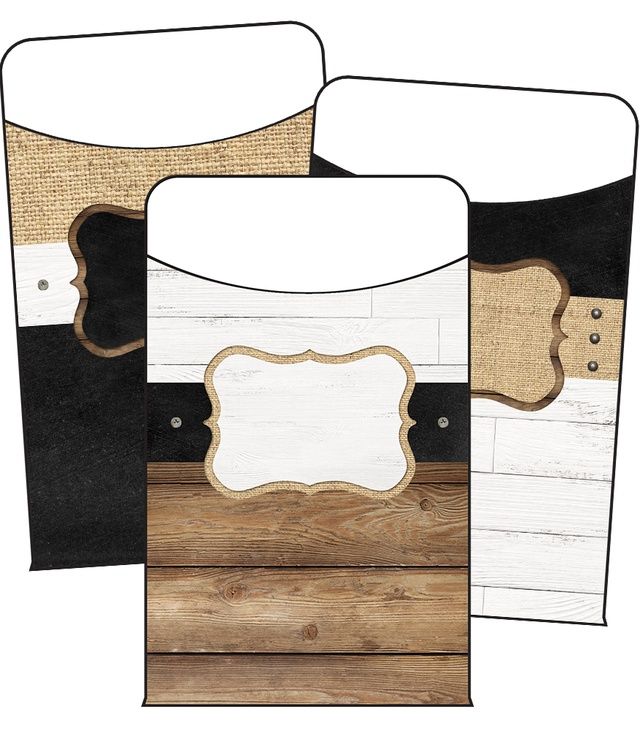 Modern Farmhouse Industrial Chic Library Pockets