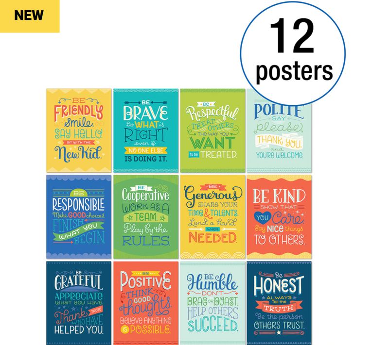 Mini Posters: Positive Character Traits Poster Set