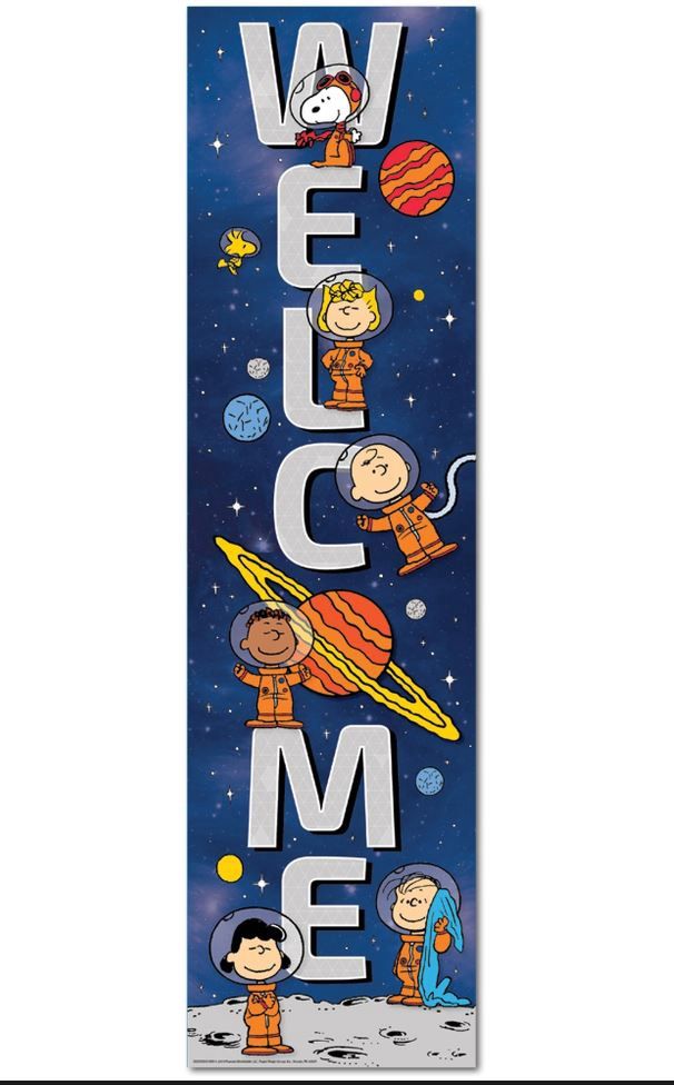 Peanuts NASA Vertical Welcome Banner
