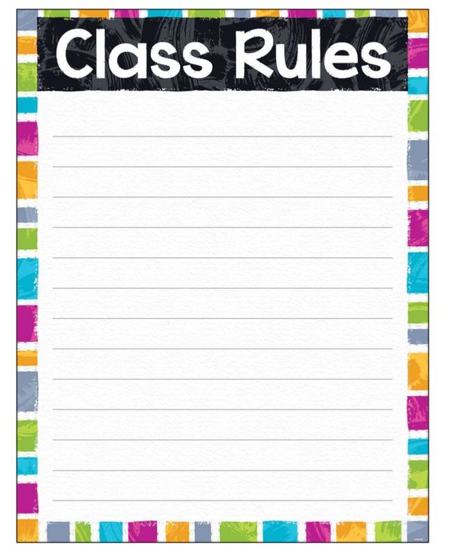 Class Rules Color Harmony Learning Chart