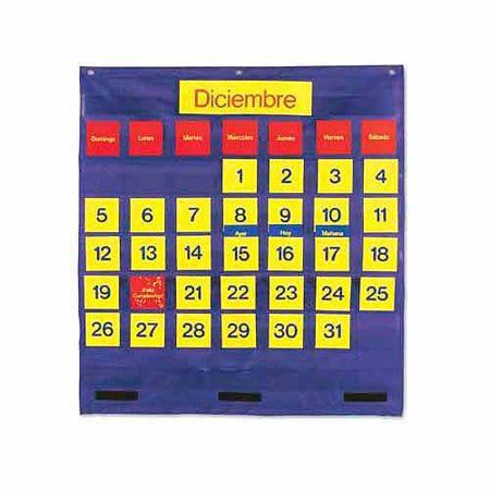 Bilingual Monthly Calendar Pocket Chart