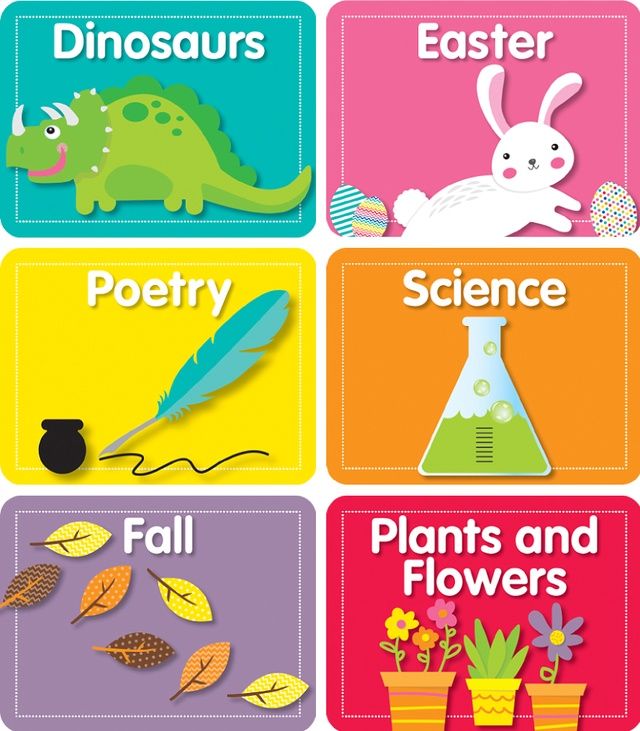 Library Mini Labels Cut Outs