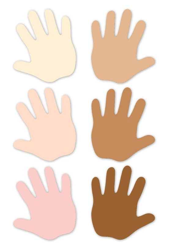 Multicultural Hands 6” Designer Cut-Outs