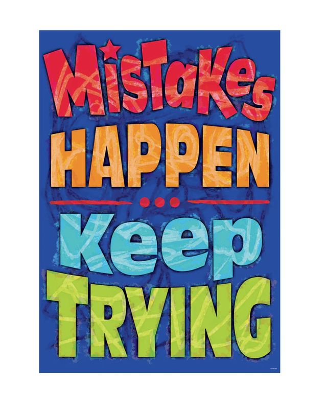 Mistakes Happen Keep Trying Poster