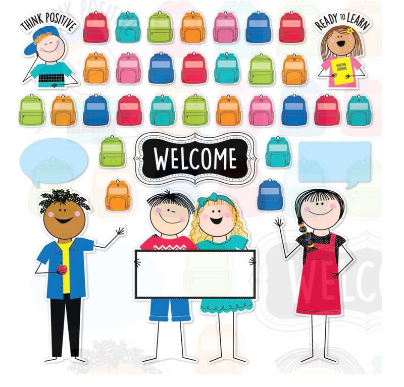 Stick Kids All Are Welcome Bulletin Board Set