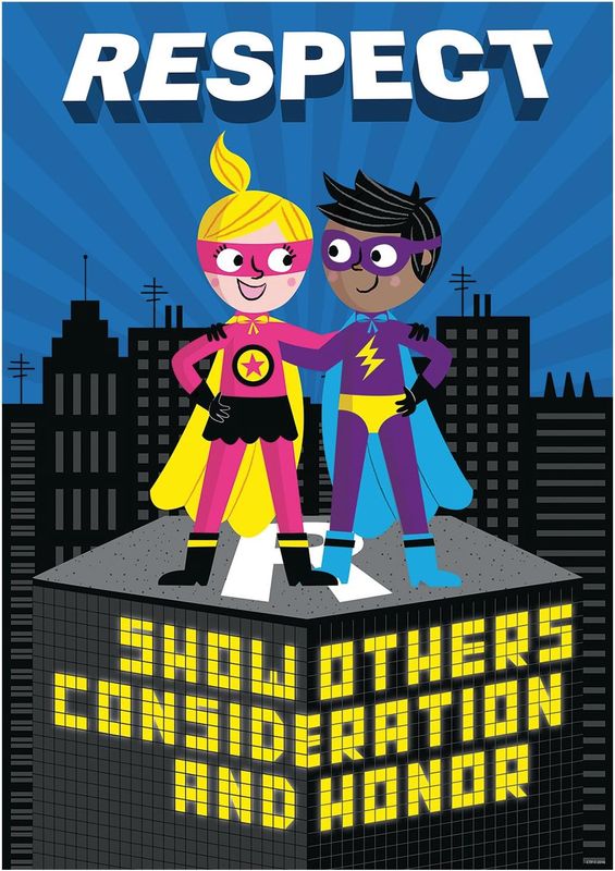 Respect Superhero Character Ed Poster