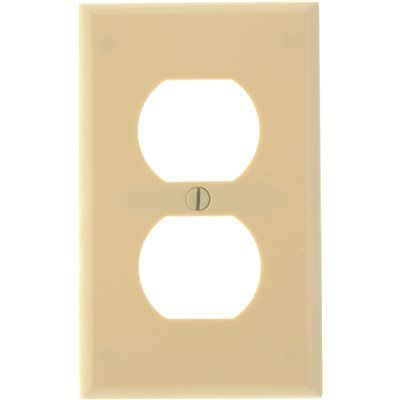 DUPLEX RECEPTACLE 1 GANG PLATE IVORY