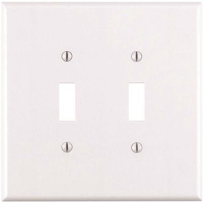 JUMBO TOGGLE PLATE 2 GANG WHITE