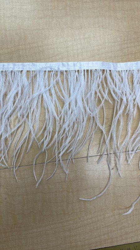 [ 24767 ] Feather Trim -Synthetic Trim-15cm-White per Meter