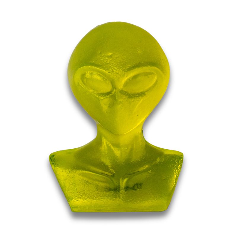 Uranium Glass Alien Head TD Glass