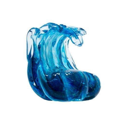 Original Glass Wave Sculpture – Coastal Decor by Anchor Bend Glassworks