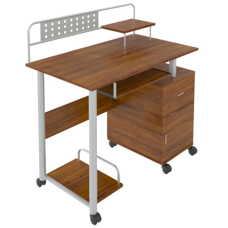 XTECH COMPUTER DESK MULTI LEVEL OAK XTF-CD195