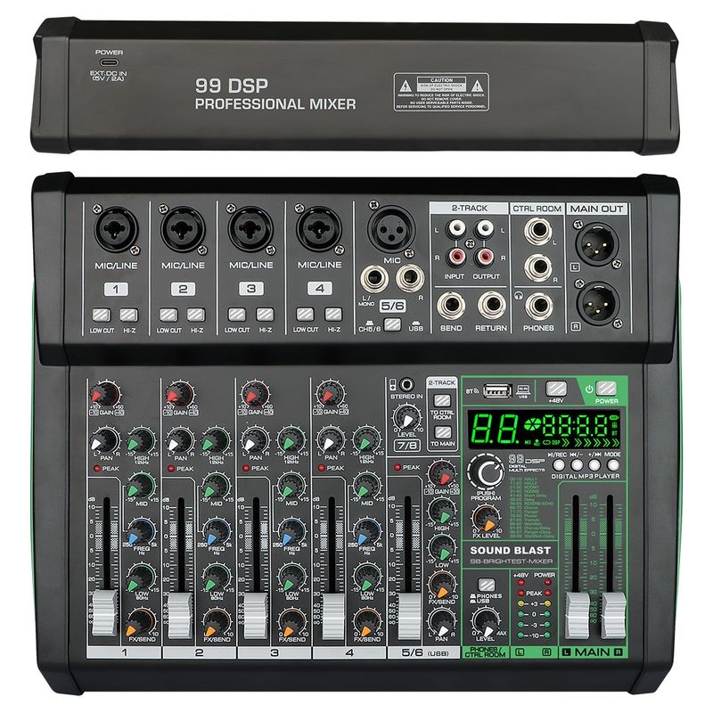 SB-BRIGHTEST-MIXER SOUND BLAST 8 CHANNEL 99 DSP DIGITAL MULTI EFFECTS