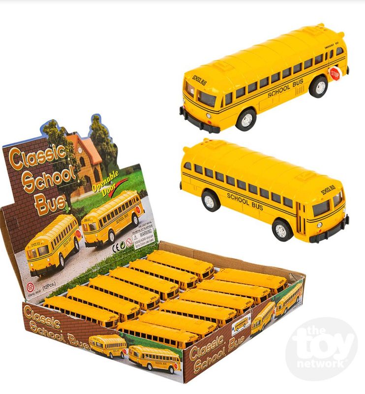 5" DIE CAST PULL BACK SCHOOL BUS