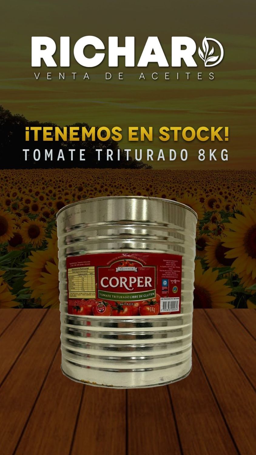 Tomate triturado corper x 8 kg
