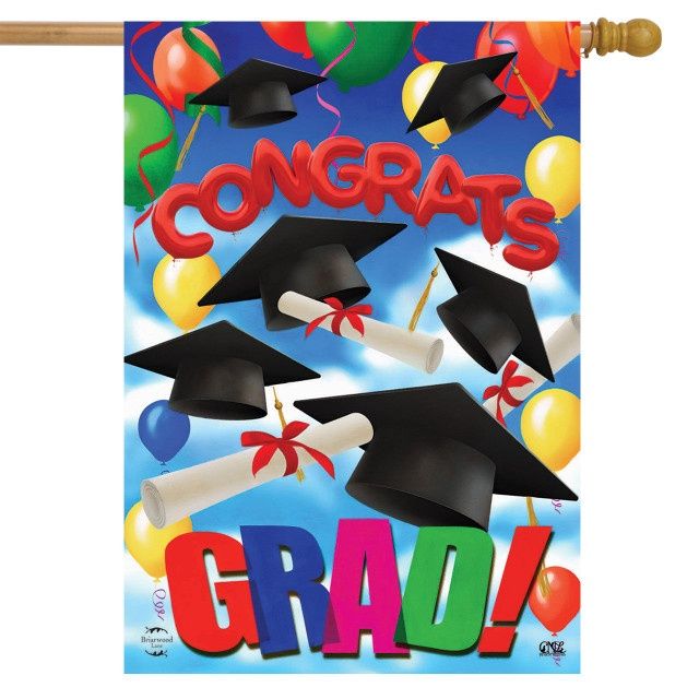 Congrats Graduation House Flag