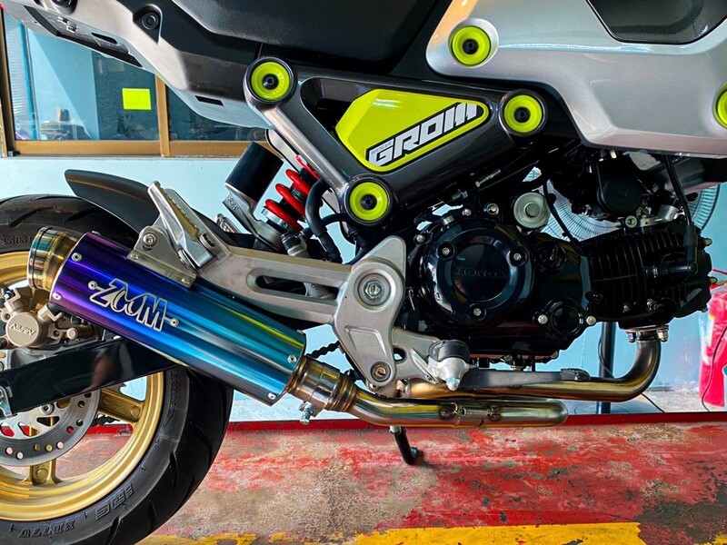 ZoOM LOOP TITANIUM BLUE Exhaust Honda New GROM 125 2022 2023 Gen3 Full ...